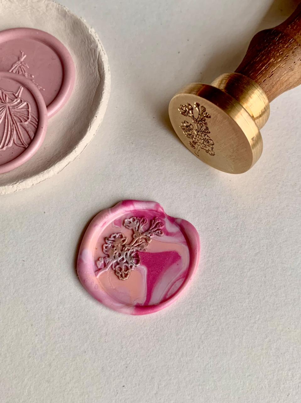 Japanese Styles Sakura Logo Cherry Blossoms Wax Seal With 2 Sealing Wax